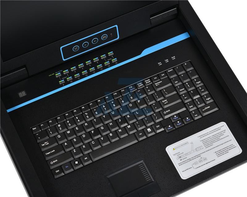 1U Rack Mount 16 Port USB HDMI 17" Widescreen LCD KVM Switch | AZE