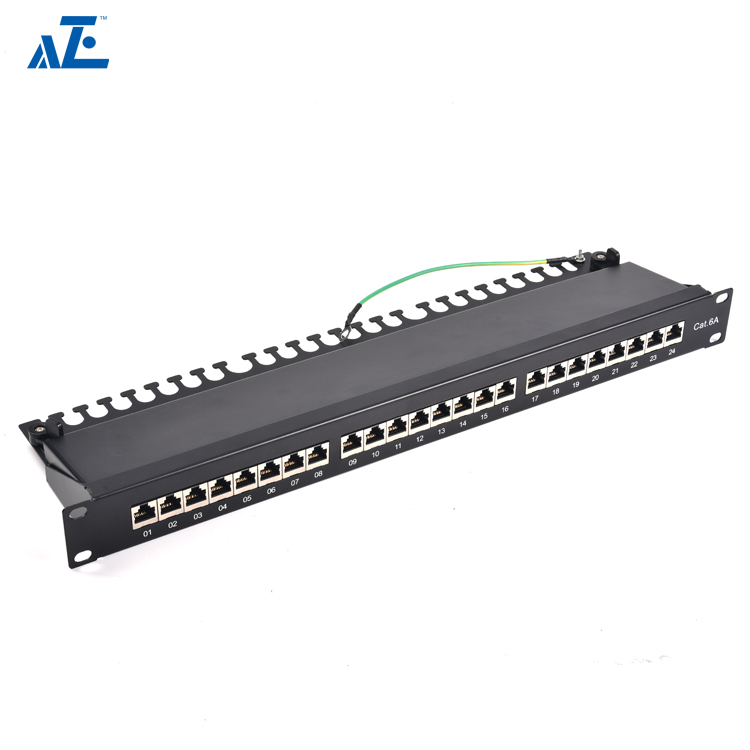 1U 24-Port CAT6A Shielded FTP Patch Panel | AZE