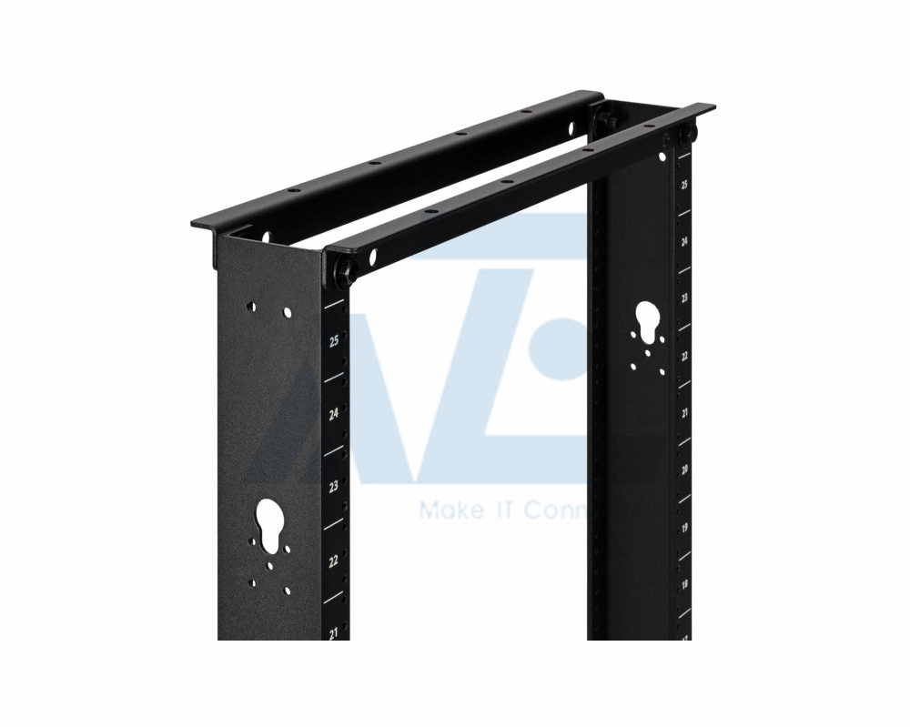 25U 2 Post Aluminum Open Frame Server Relay Rack w/12-24 Threaded Holes ...