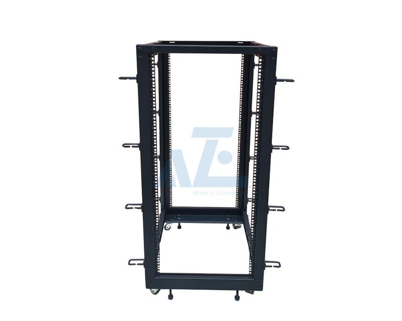 25U 19" Open Frame Server Rack- 4 Post Adjustable Depth 22-40" | AZE
