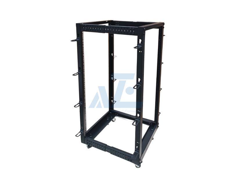 25U 19" Open Frame Server Rack- 4 Post Adjustable Depth 22-40" | AZE