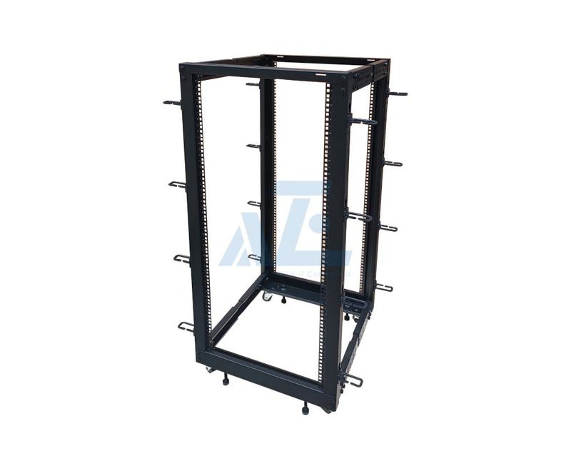25U 19" Open Frame Server Rack- 4 Post Adjustable Depth 22-40" | AZE