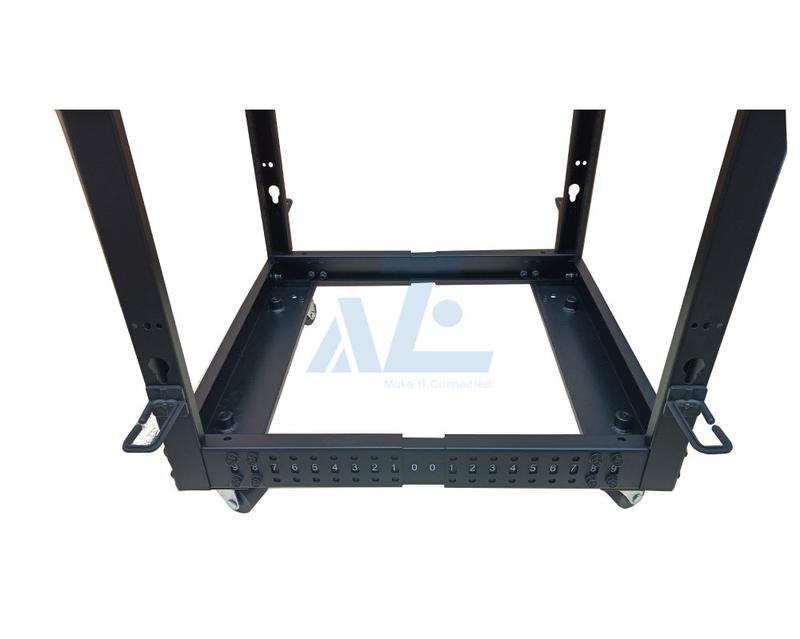 25U 19" Open Frame Server Rack- 4 Post Adjustable Depth 22-40" | AZE