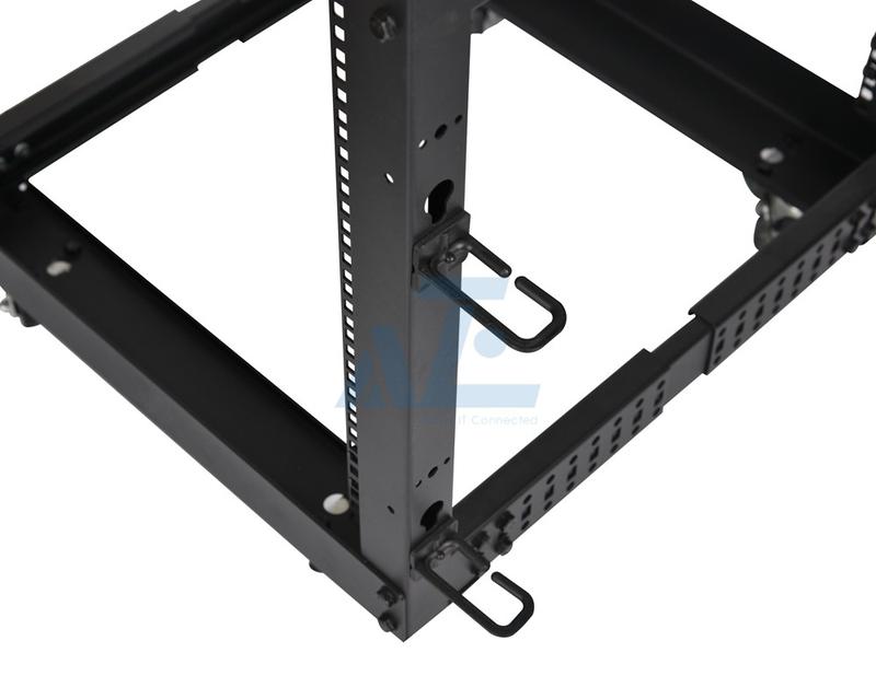 18U 19" Open Frame Server Rack- 4 Post Adjustable Depth 22-40" Mobile ...