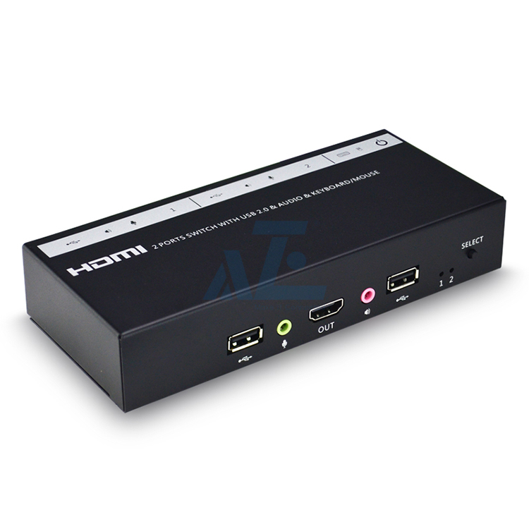 2 Port Desktop HDMI KVM Switch with USB Peripheral & Audio, Cables ...