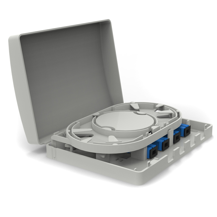 4 Port Indoor Wall Mount Fiber Terminal Box with Shaft | AZE