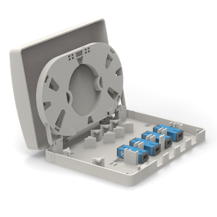 4 Port Indoor Wall Mount Fiber Terminal Box with Shaft | AZE