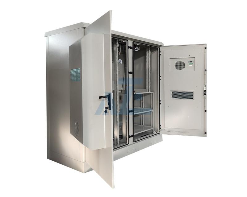 42U Weatherproof Dual Bay Outdoor Equipment Cabinets with AC Powered ...