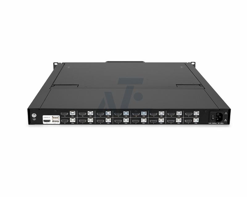 1U 16 Port USB HDMI 17" LCD KVM Console | AZE