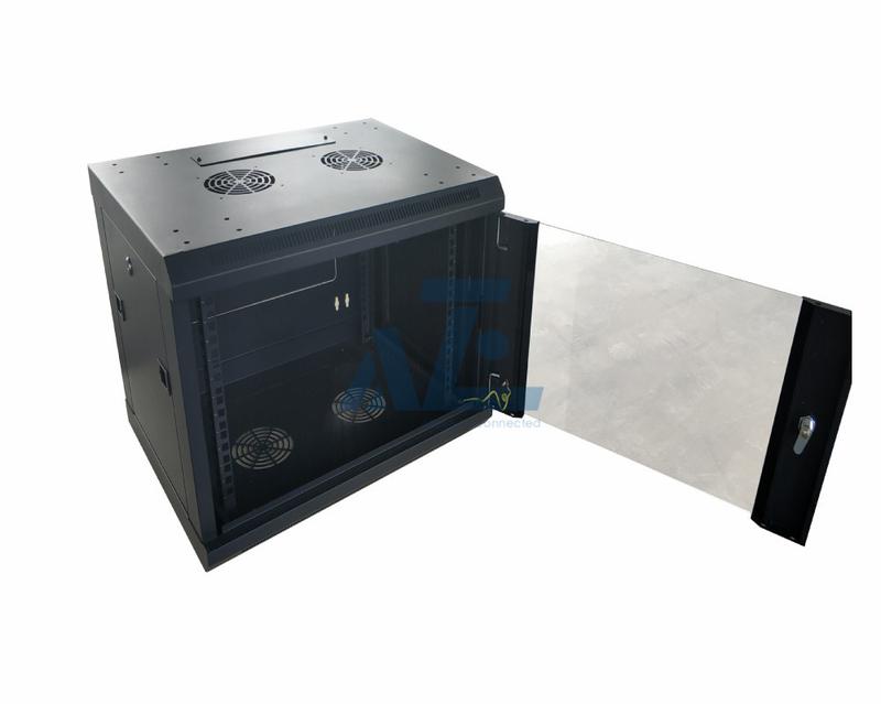 18U 600mmW x 600mmD Wall Mount Network Rack Cabinet with Locking Glass ...